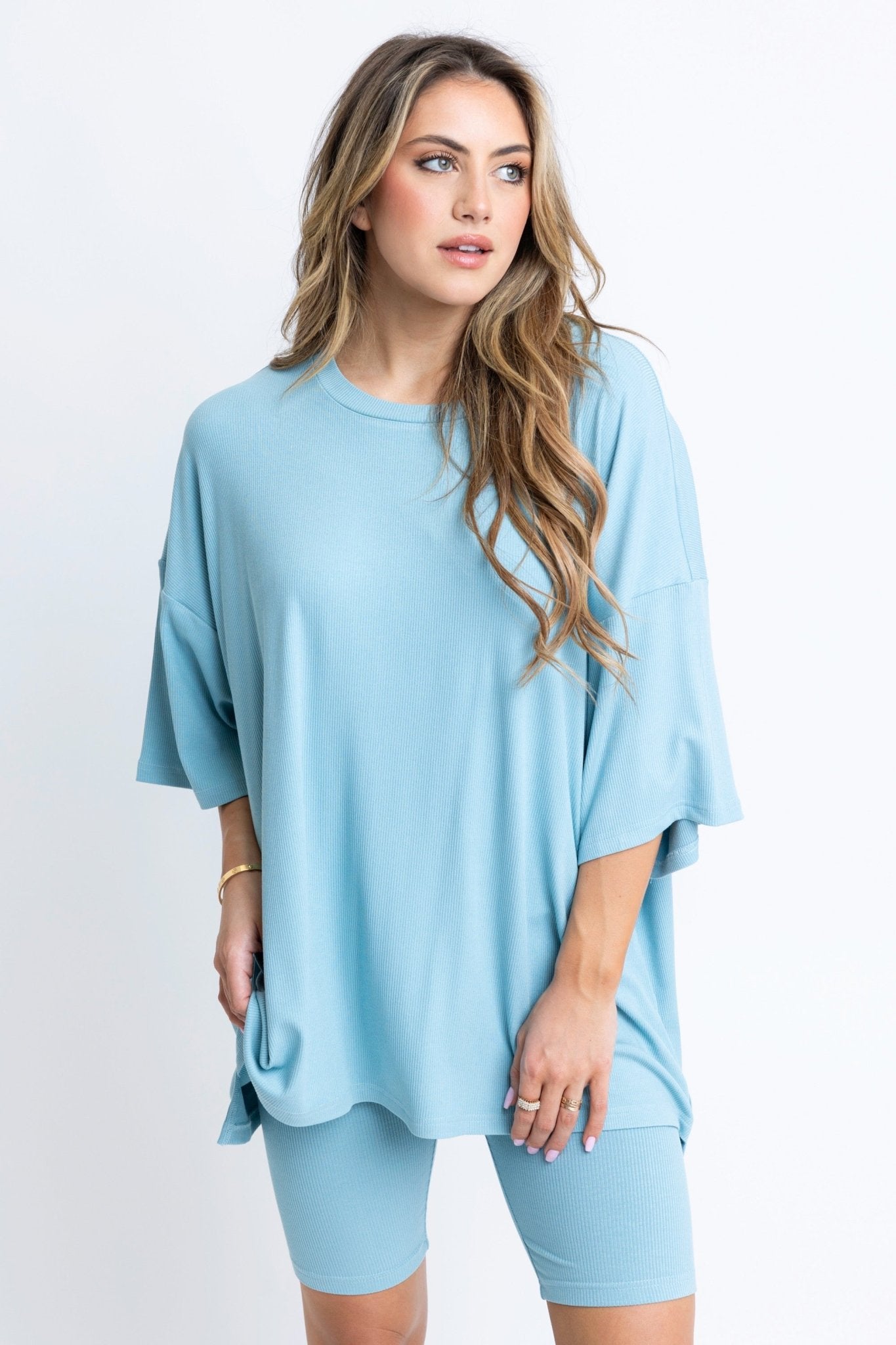 Solid Ribbed Lounge Set – Blissful Boutique